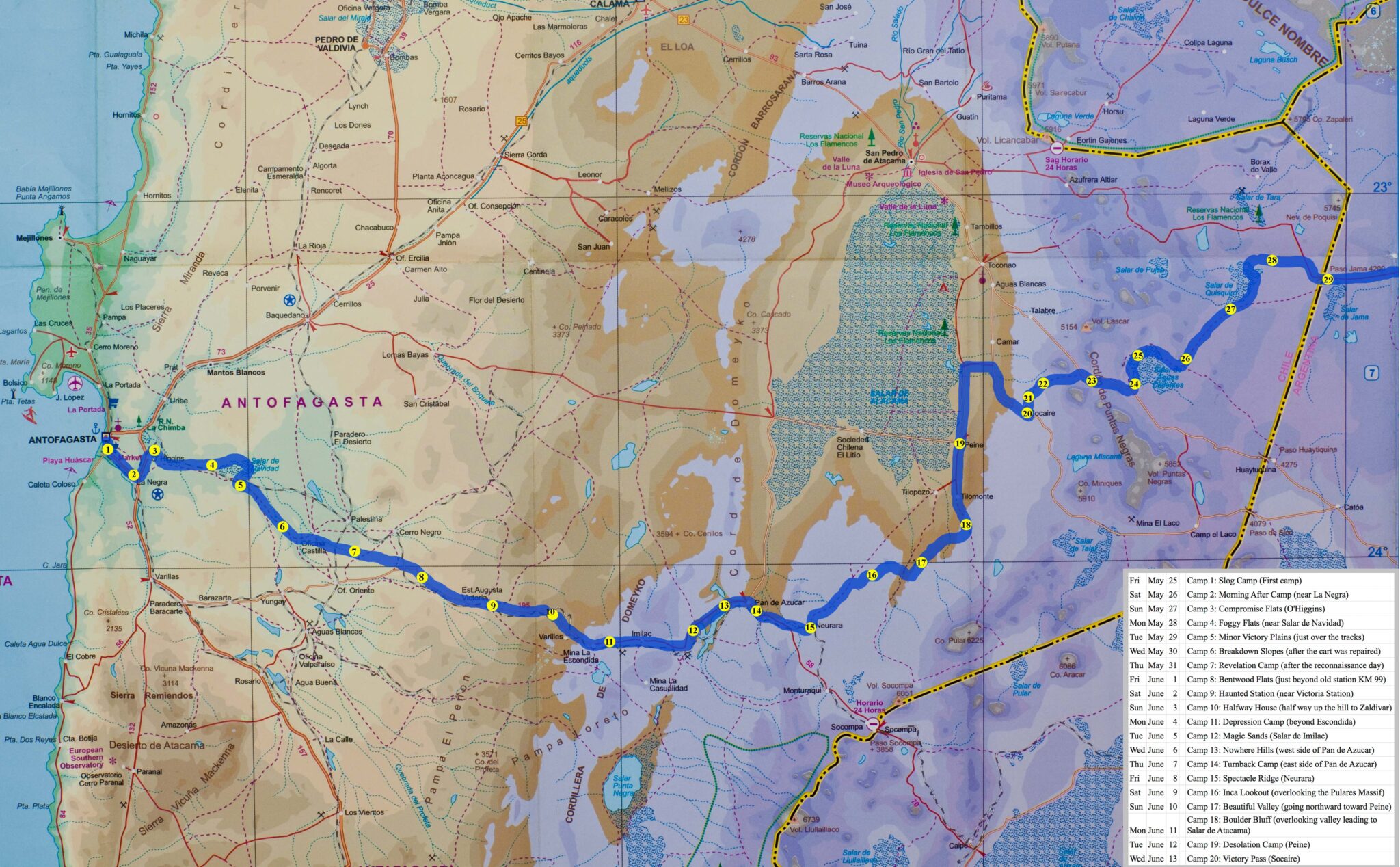 Atacama Map Route : Jeff Shea